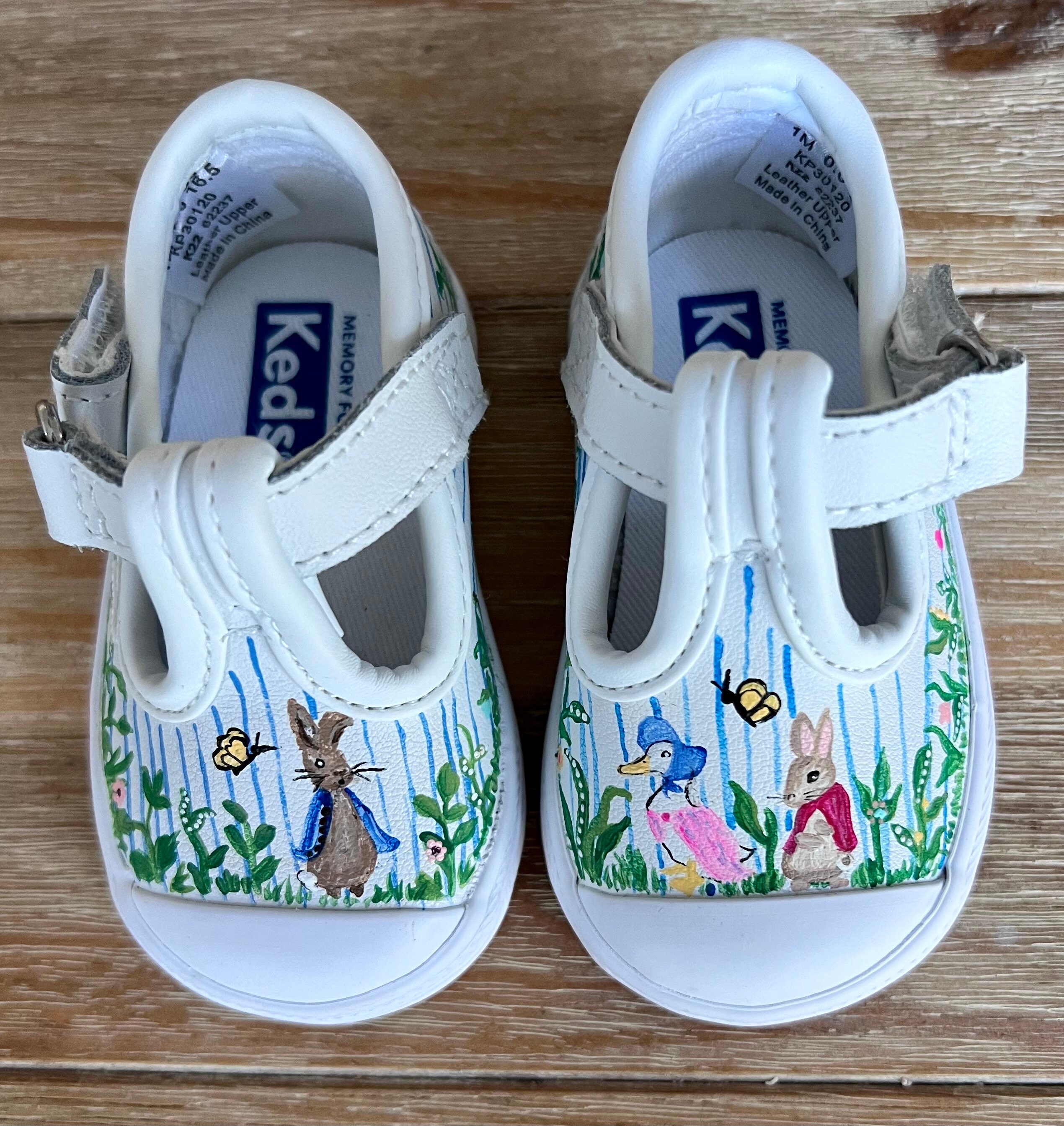 Peter Rabbit & Friends Themed Custom Painted Toddler Keds Size 1 M - Etsy