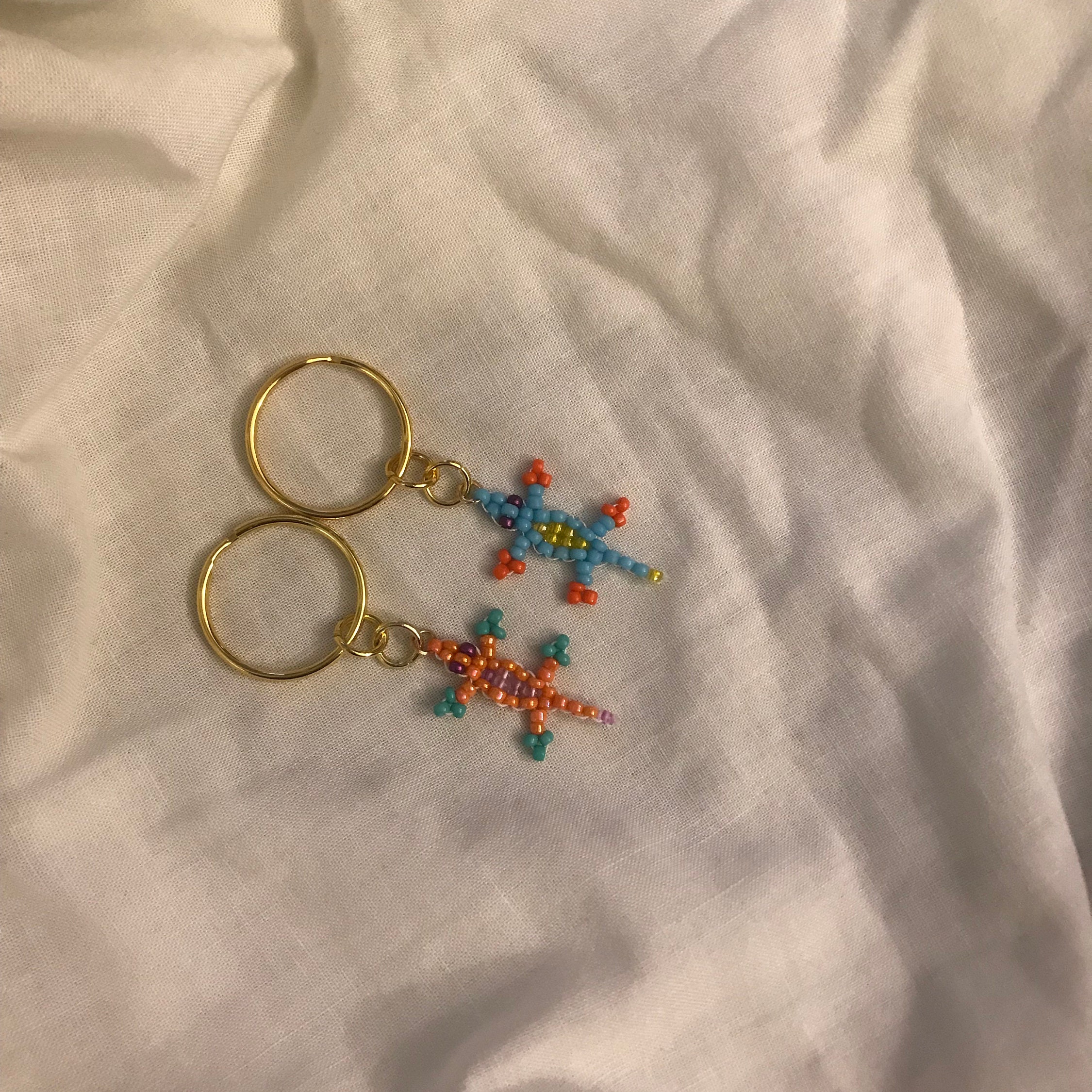 Mini Beaded Lizard Keychain - Etsy