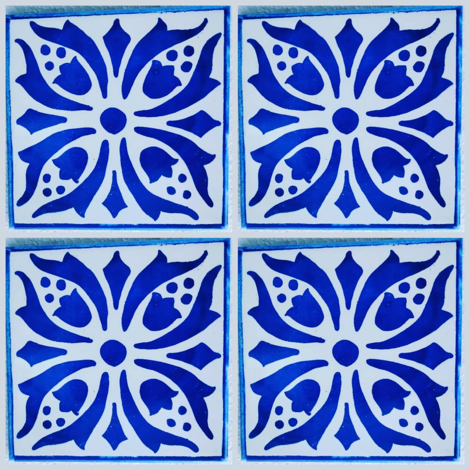 Handcrafted Tiles, Caltagirone Ceramic, Sicilian Decorations, 10x10 ...