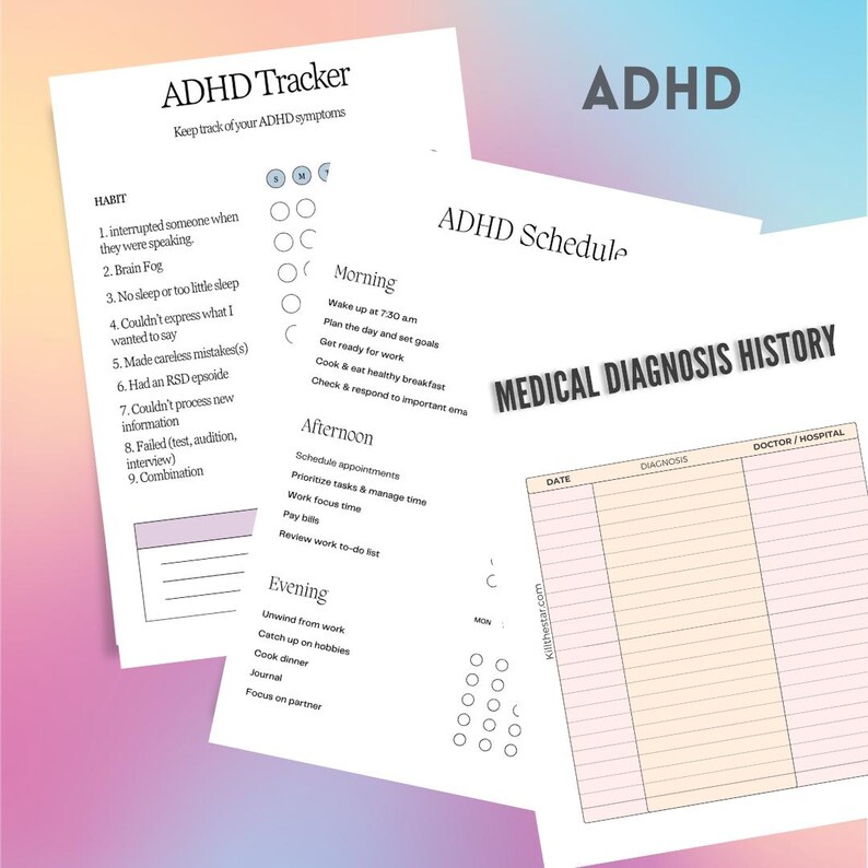Standard Adult and Children ADHD, Medical, Medications, Schedule ...