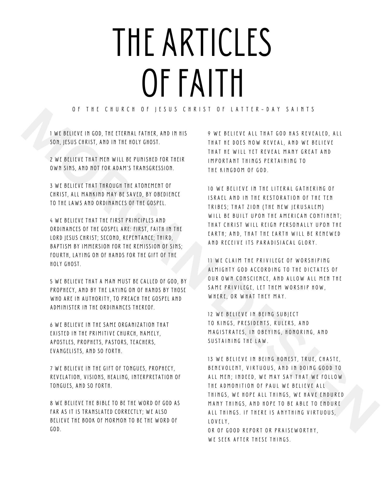 LDS Proclamation Posters | Digital Download | Font 1 - Etsy