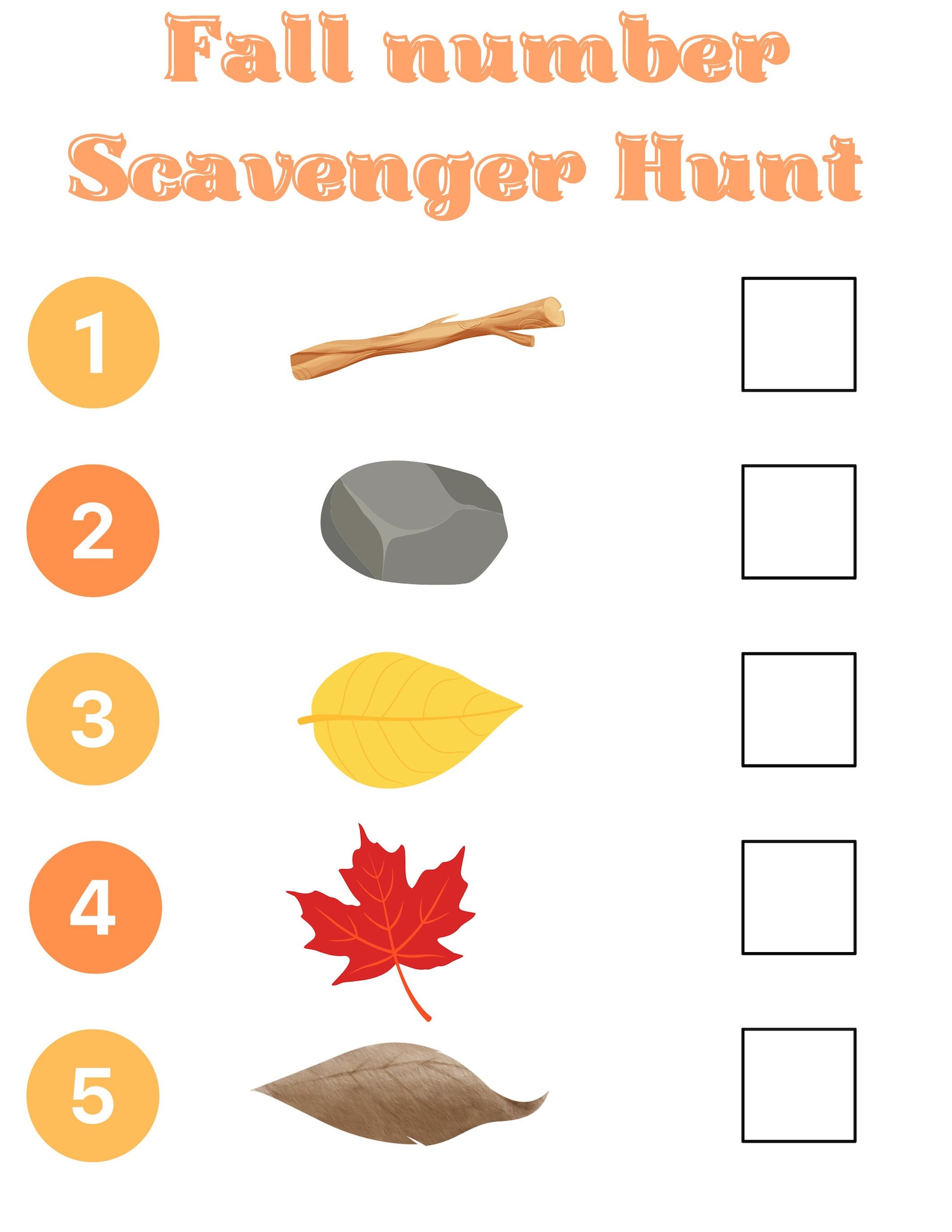 Fall Scavenger Hunt | Digital Download - Etsy