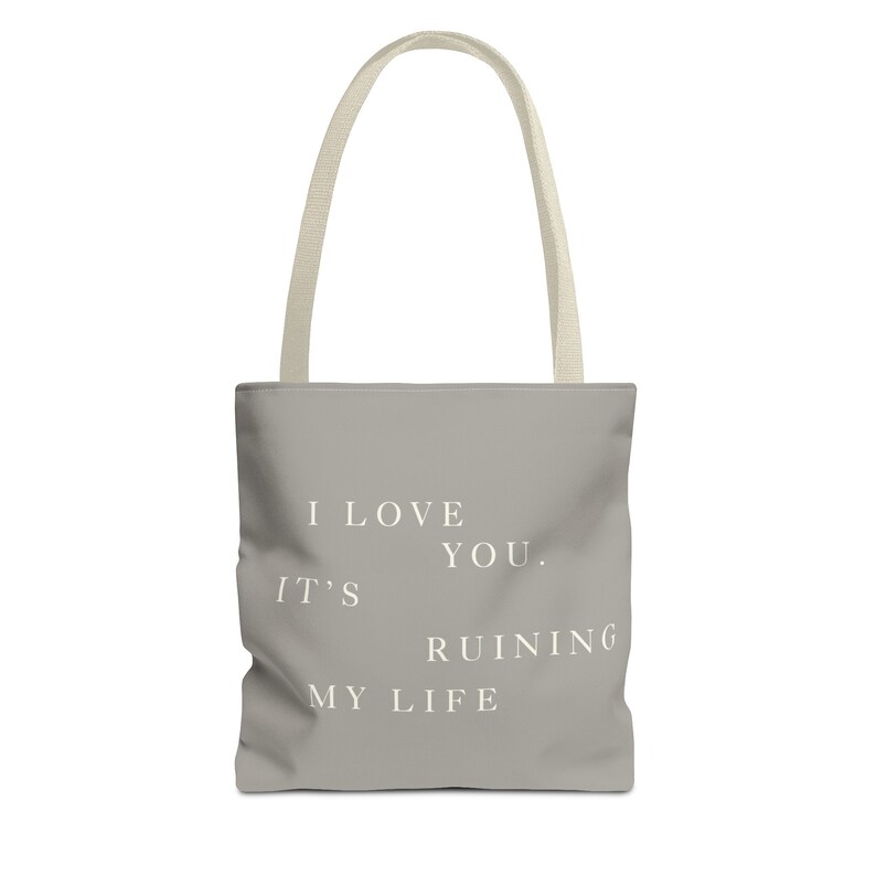 Taylor Swift TTPD I Love You Its Ruining My Life Grey Tote Bag - Etsy