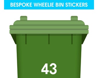 Wheelie Bin Number Stickers Custom Dustbin House Graphic Adhesive Decal ...