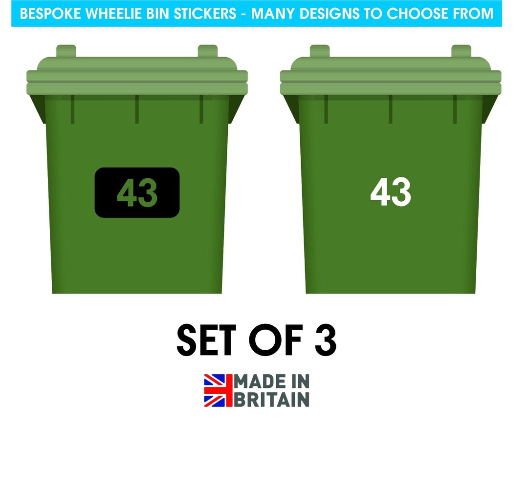 Modern Personalised Wheelie Bin Stickers, Vinyl Stickers for Bins ...
