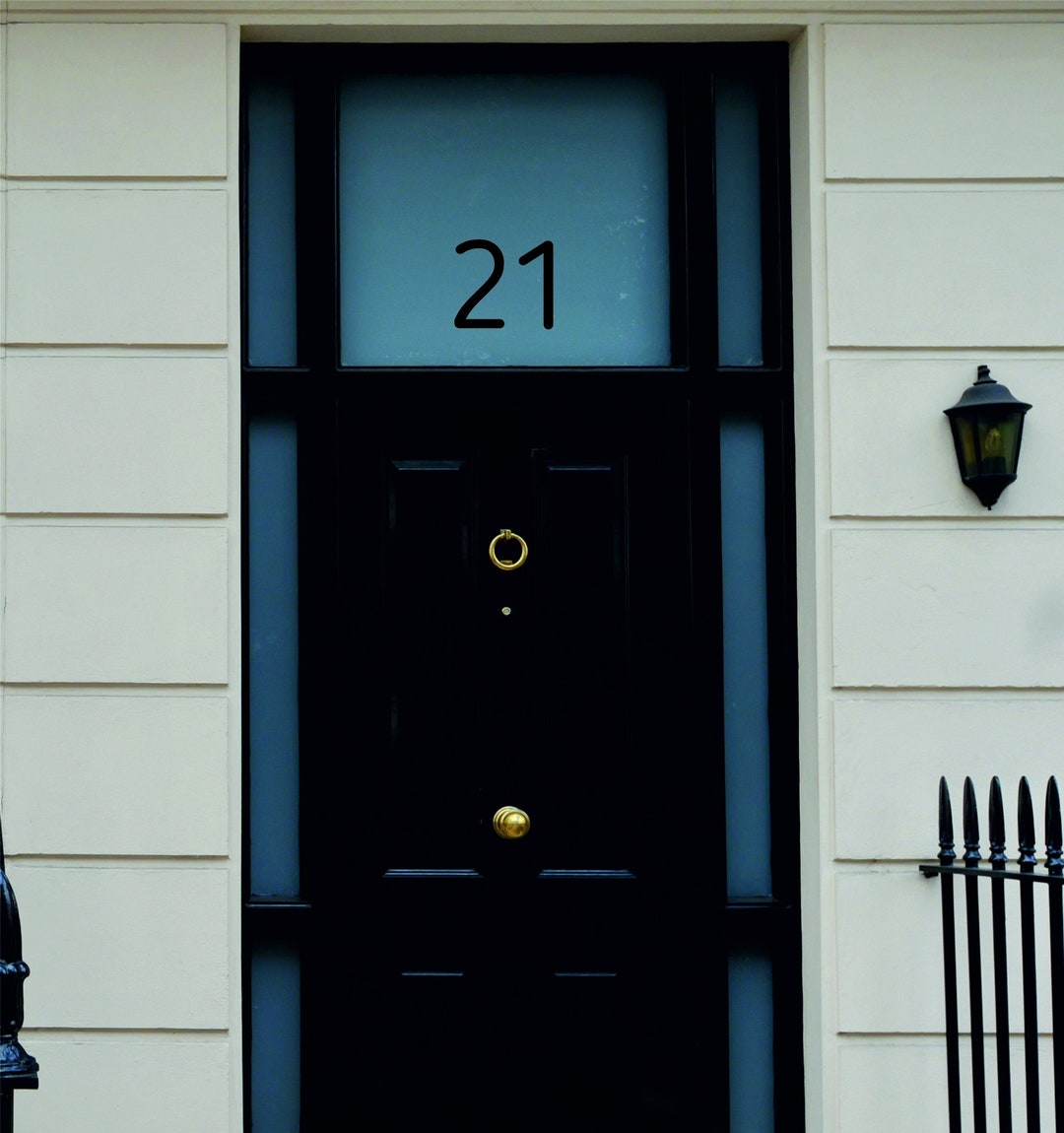 Black Modern Fanlight Door Number, Modern Style Fanlight House Number ...