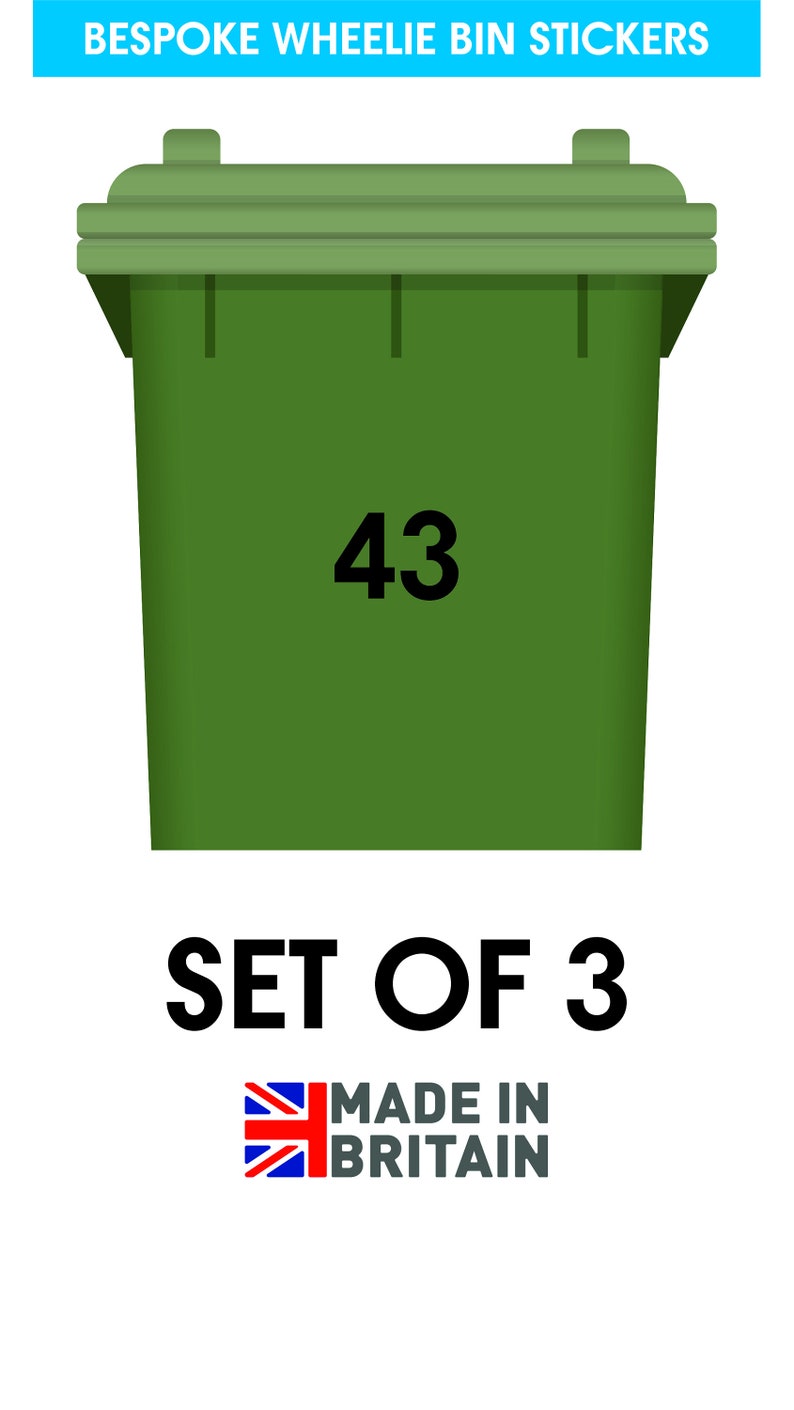 Wheelie Bin Number Stickers Custom Dustbin House Graphic - Etsy