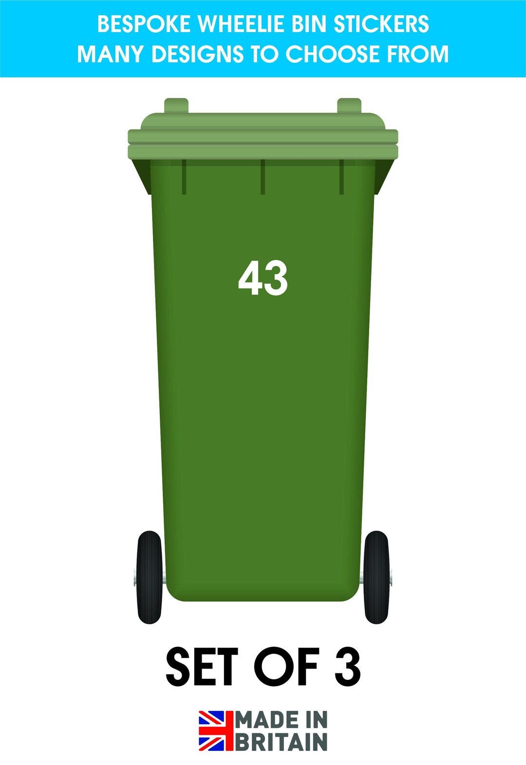 Wheelie Bin Number Stickers Custom Dustbin House Graphic - Etsy