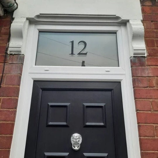 Anthracite Grey Fanlight Door Number, Dark Grey House Number, Victorian ...