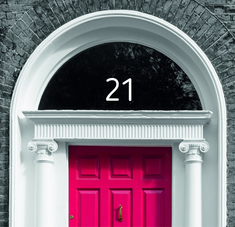 White Modern Fanlight Door Number, Modern House Number, Modern Style ...