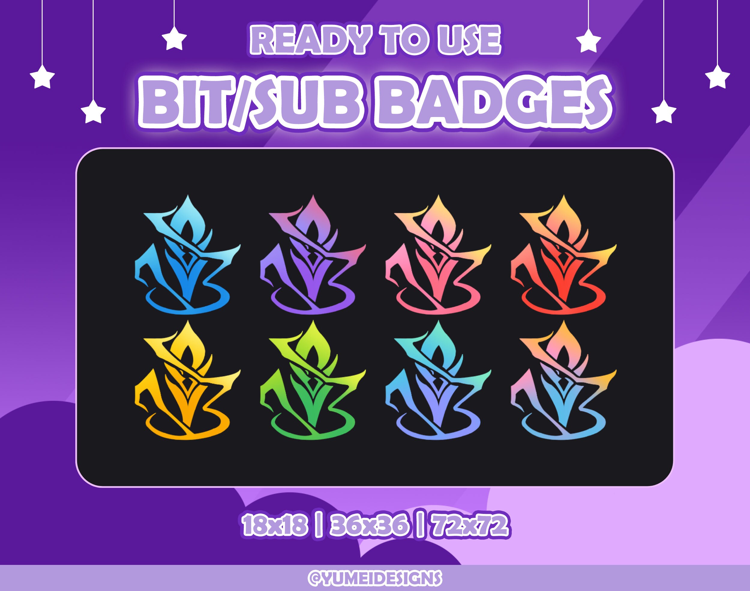 Genshin Impact Keqing Twitch Sub Badges | Game Bit Badges | Streamer ...