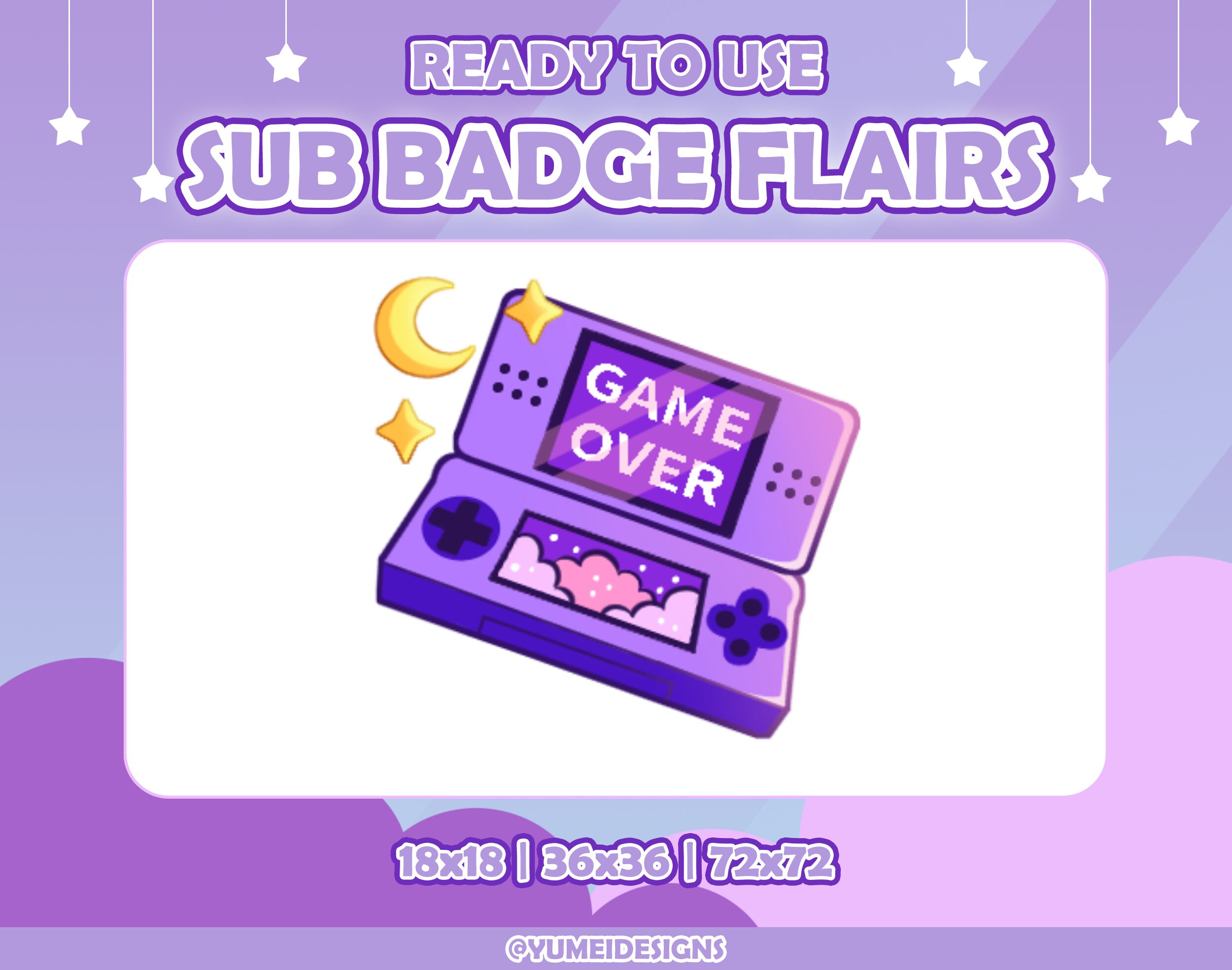 Moon Twitch Sub Badge Flair | Bit Badges | Twitch Sub Badges | Stream ...