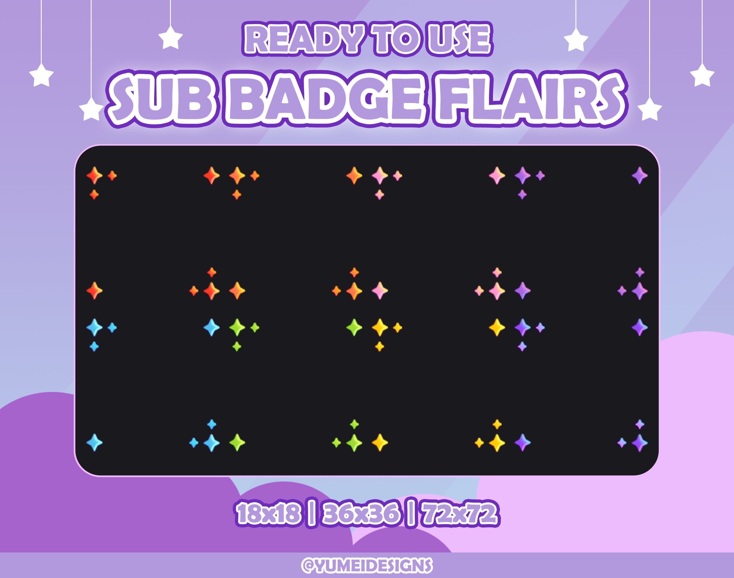 Sparkle Twitch Sub Badge Flair | Bit Badges | Twitch Sub Badges ...