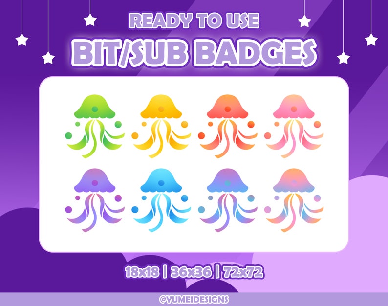 Genshin Impact Kokomi Twitch Sub Badges Game Bit Badges Streamer Emotes ...