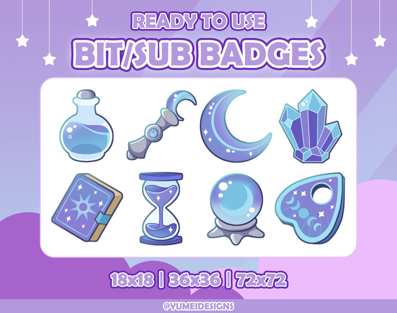 Twitch Witch Sub Badges | Twitch Celestial Sub Badges | Hexe Sub Badges ...