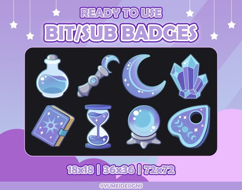Twitch Witch Sub Badges | Twitch Celestial Sub Badges | Hexe Sub Badges ...