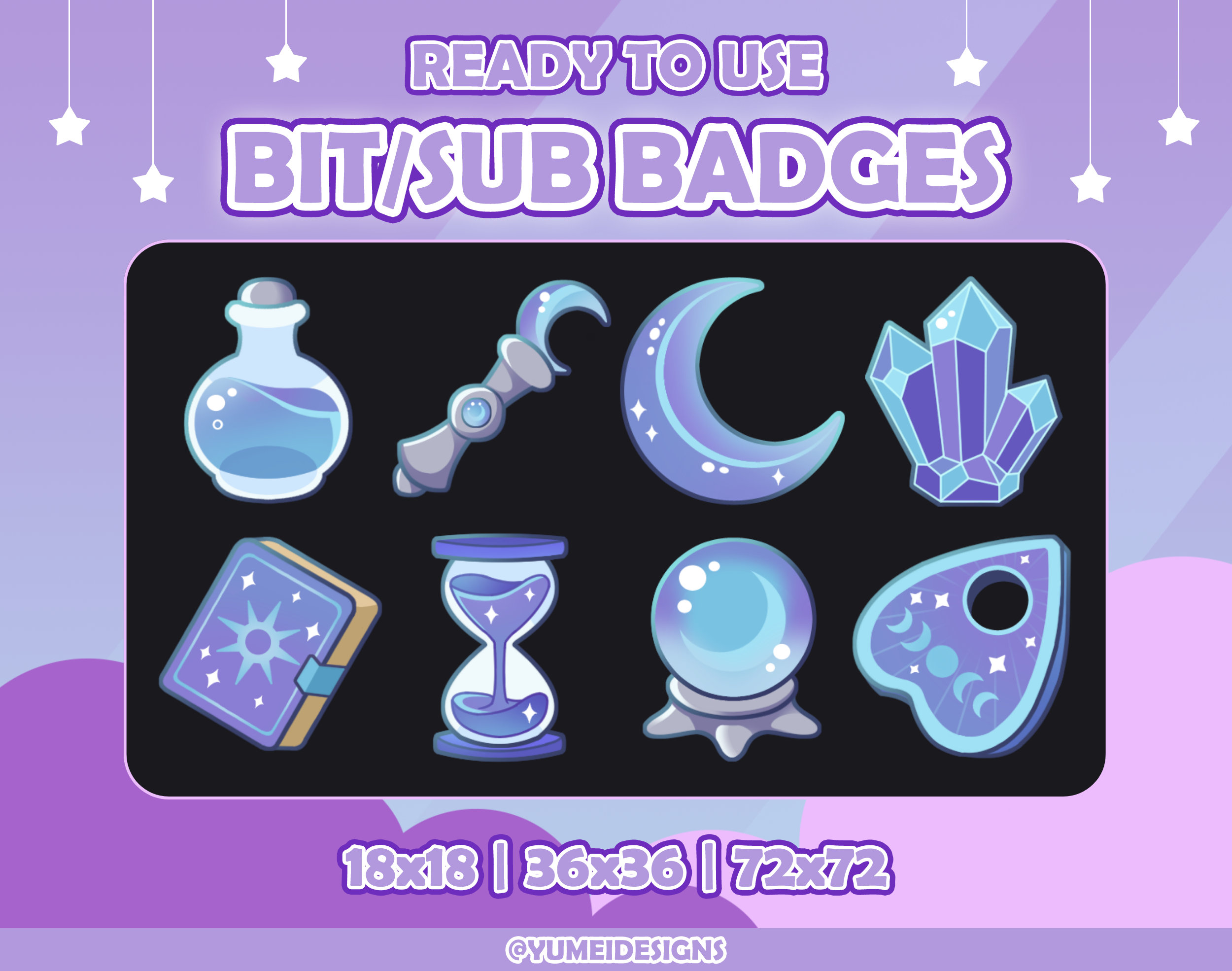 Twitch Witch Sub Badges | Twitch Celestial Sub Badges | Hexe Sub Badges ...