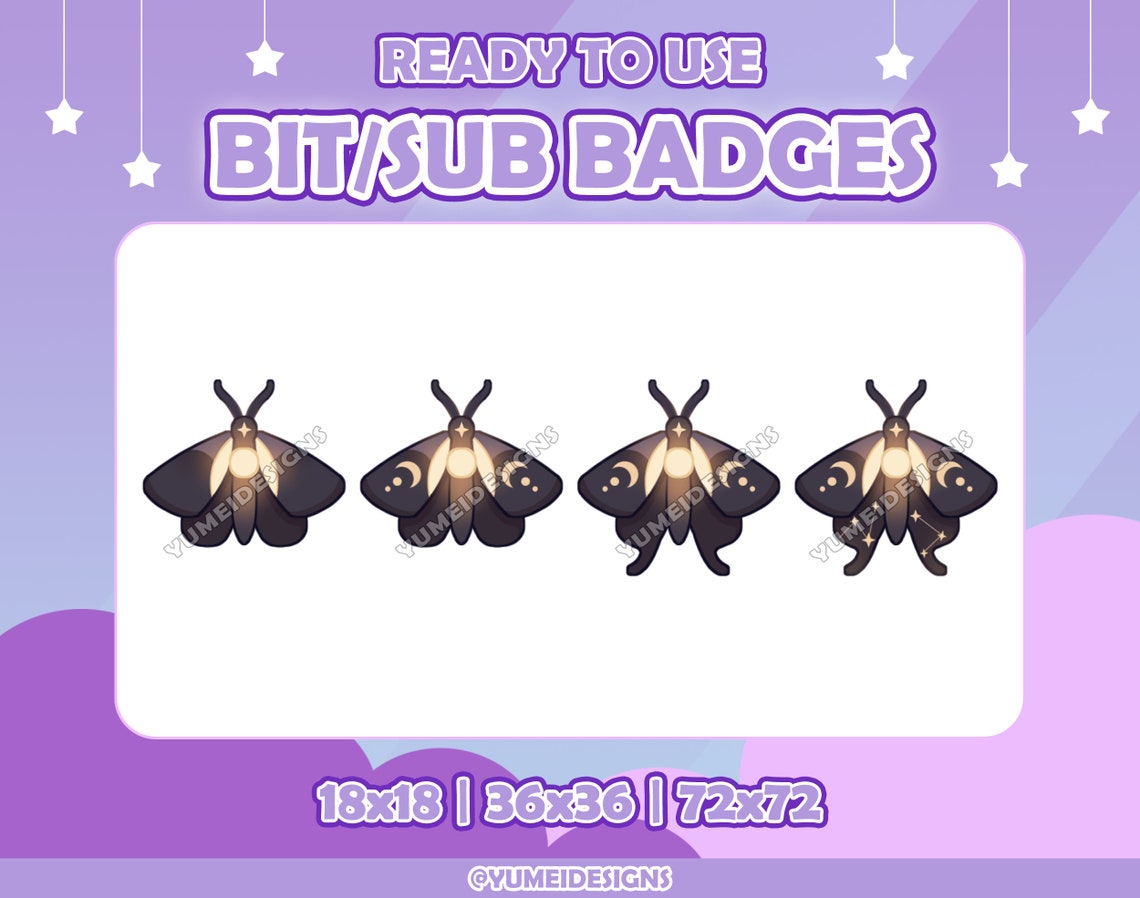 Moon Moth Sub Badges | Moon Moth | Celestial Sub Badges| Discord Badges ...