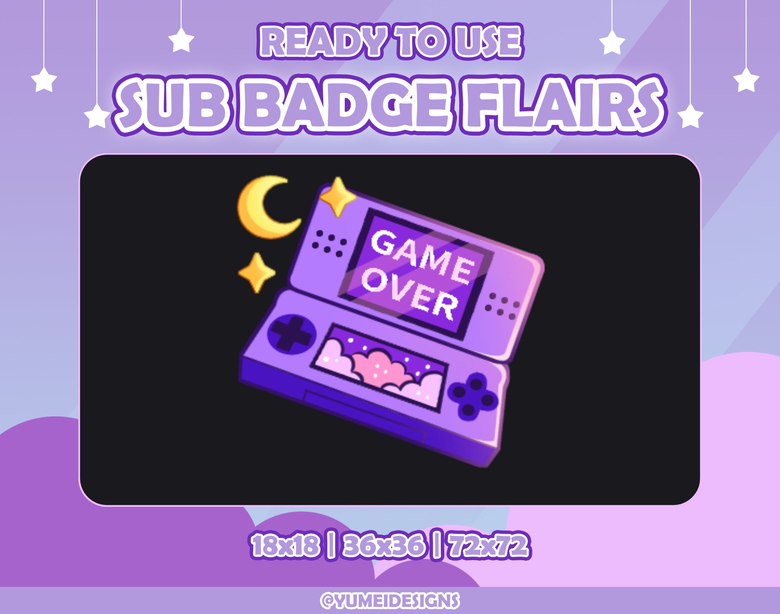 Moon Twitch Sub Badge Flair | Bit Badges | Twitch Sub Badges | Stream ...