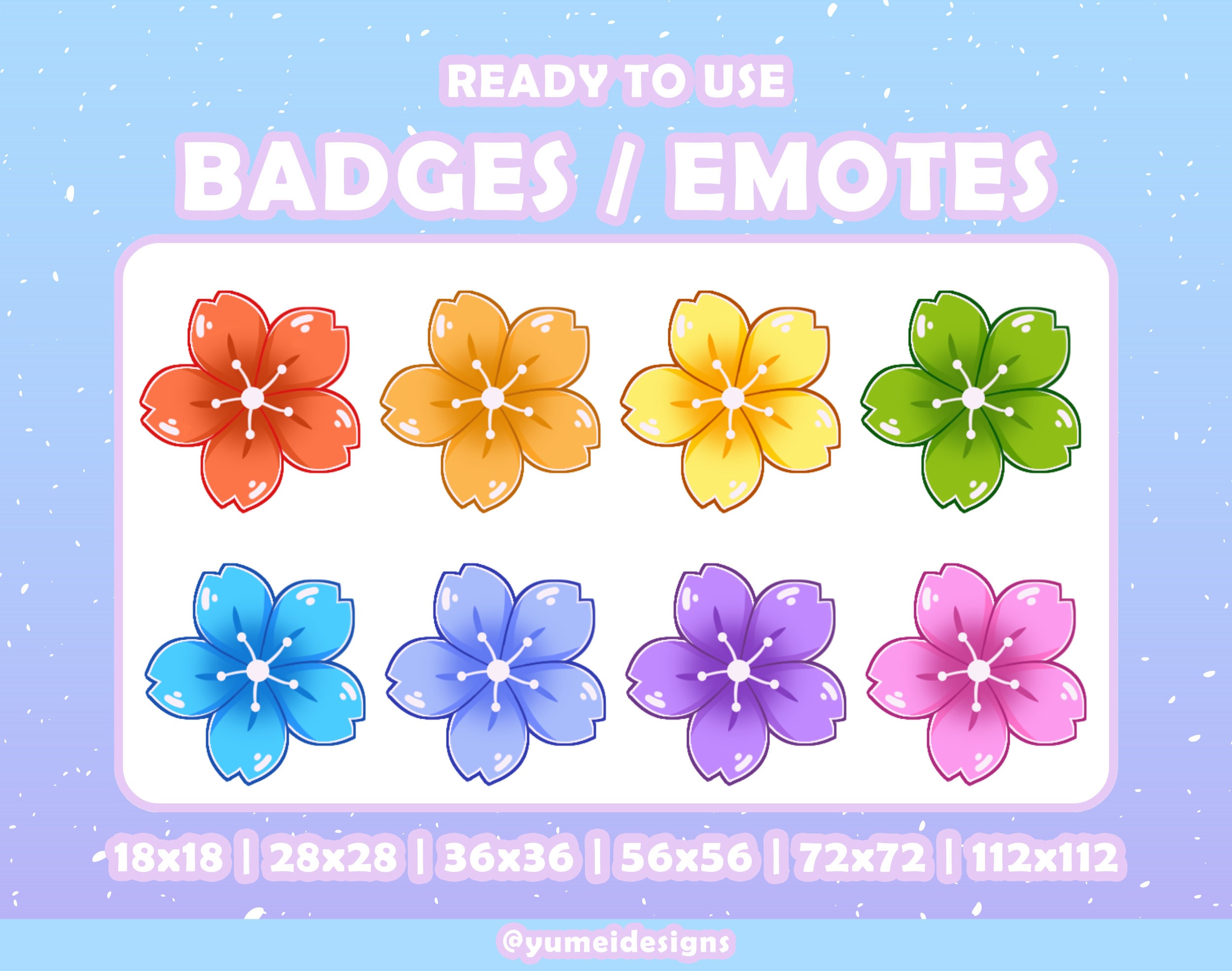 Almost FREE 8 Cherry Blossom Twitch Sub Badge | Cute Sakura Sub Badges ...