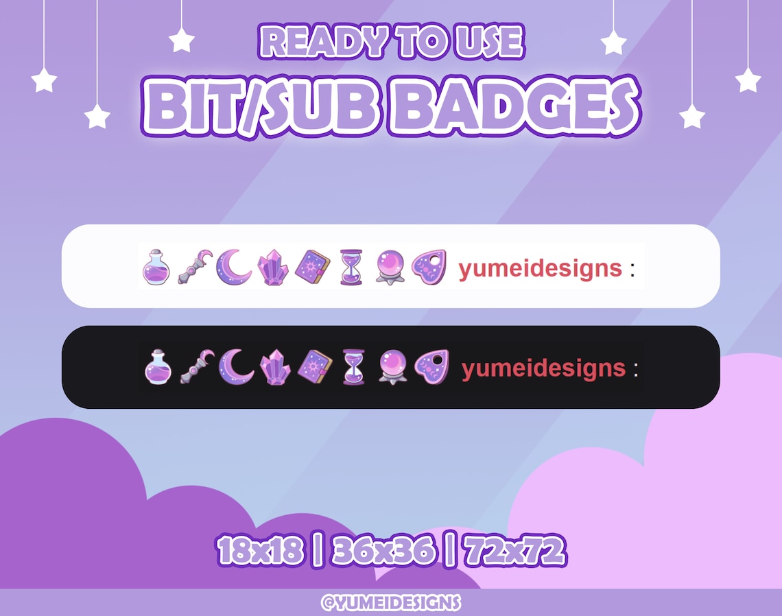 Twitch Witch Sub Badges | Twitch Celestial Sub Badges | Hexe Sub Badges ...