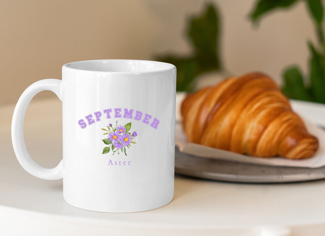 Birth Flower Mug Mother, September Aster, 11 Oz Mug, All Occasion Gift ...