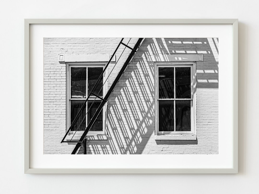 Two Old Windows With Fire Escape Photo Art Print - Etsy