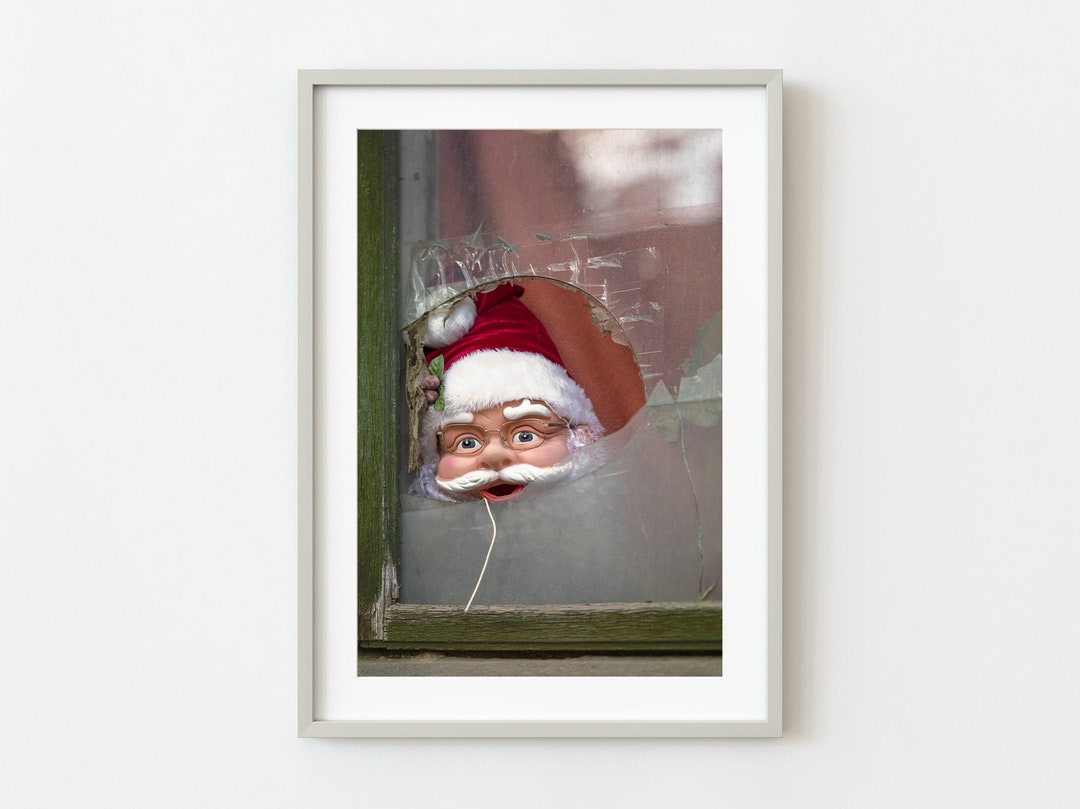 Santa Looking Out Window Bucharest Photo Art Print - Etsy