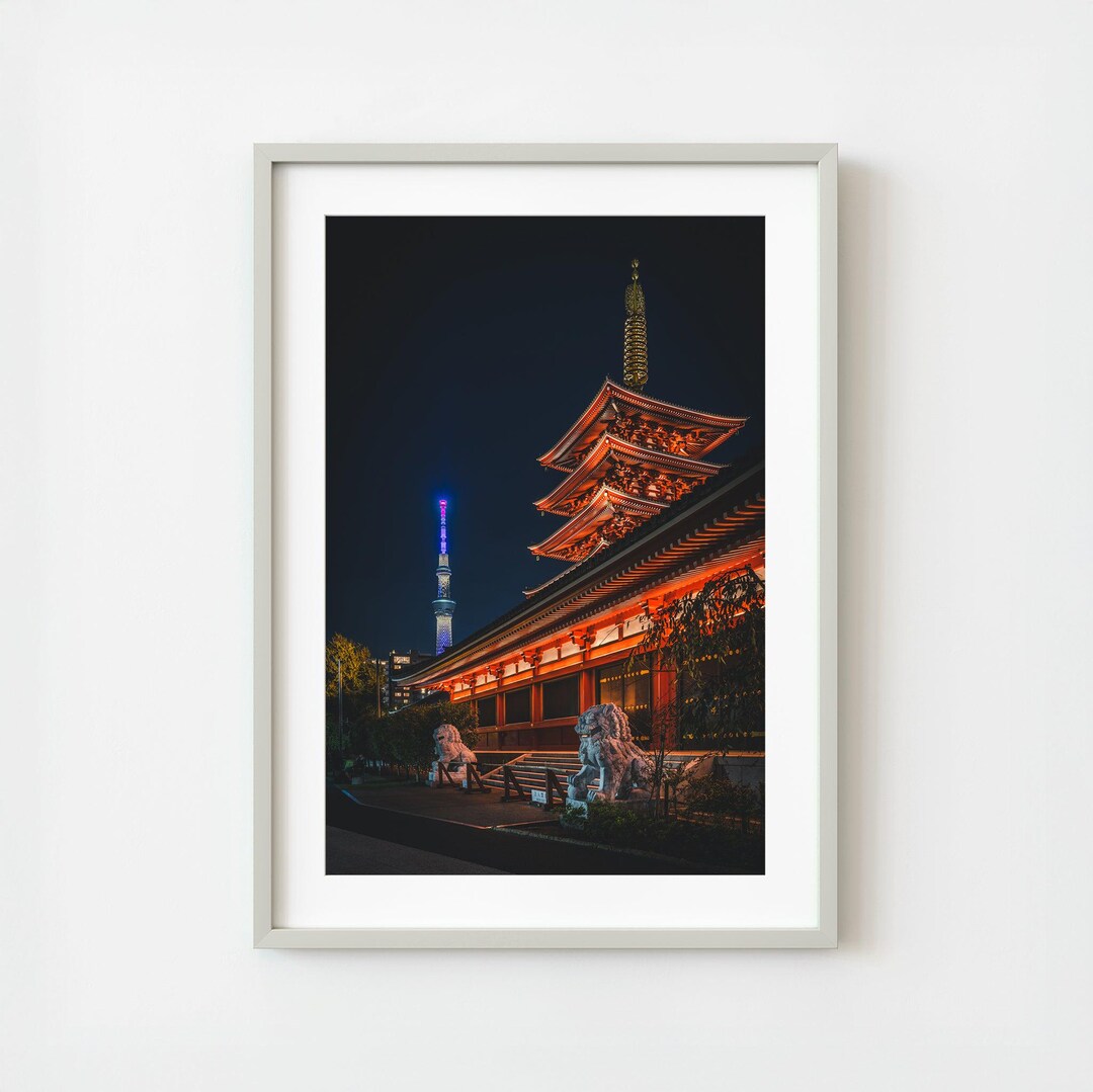 Sensoji Temple With Tokyo Skytree View, Japanese Photography Print ...