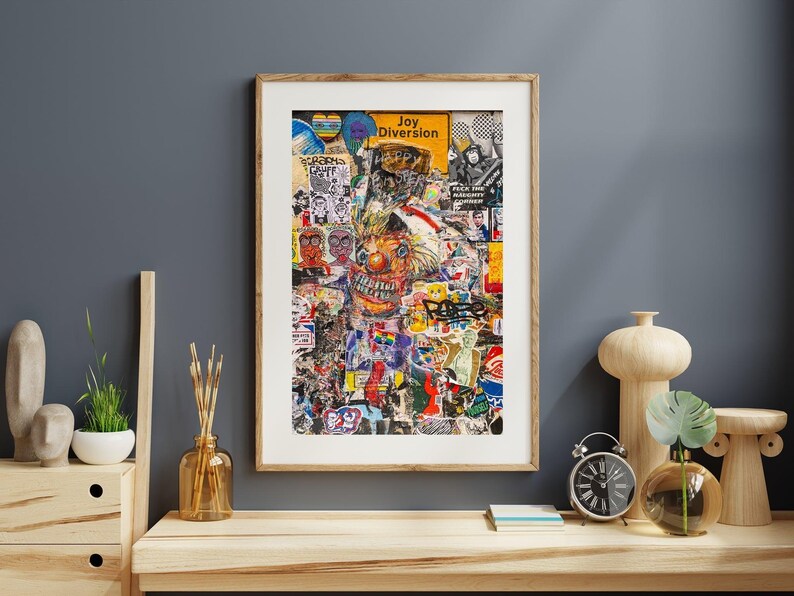 Graffiti Collage Chaos Urban Mosaic of Expression | Wall Art - Etsy