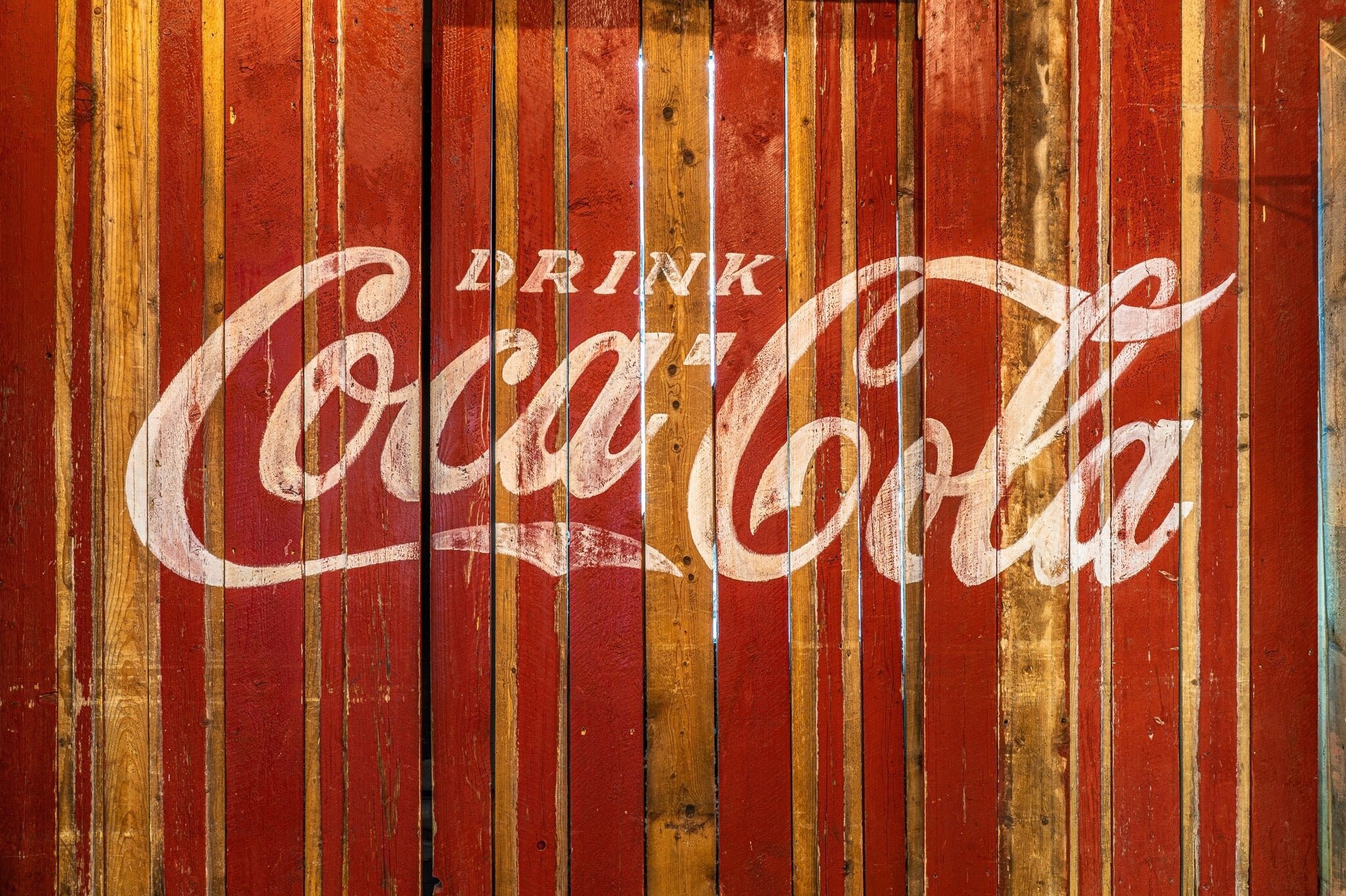 Coca Cola Painted on a Wood Plank Wall Photo Art Print - Etsy