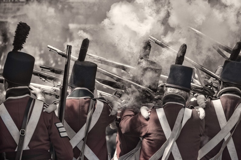 Soldiers 1812 Reenactment Firing Muskets Photo Art Print - Etsy