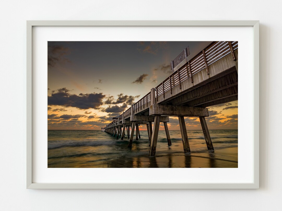 Juno Beach Florida Peer at Sunrise Photo Art Print - Etsy