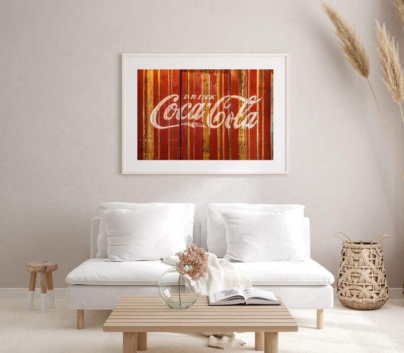 Coca Cola Painted on a Wood Plank Wall Wall Art - Etsy