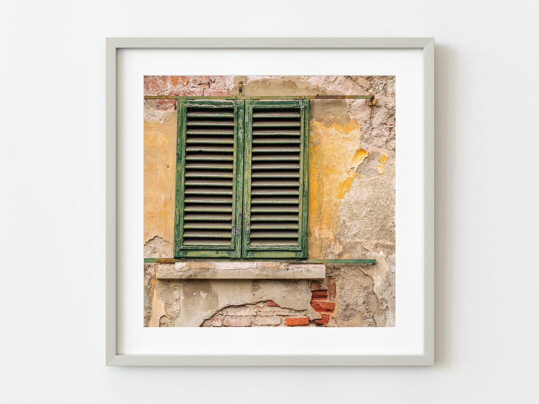 Weathered Green Tuscan Window | Wall Art - Etsy