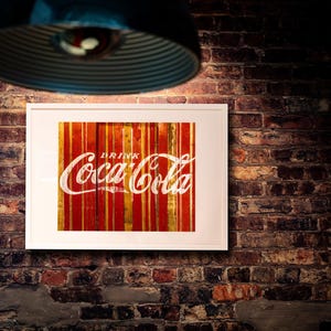 Coca Cola Painted on a Wood Plank Wall | Wall Art - Etsy