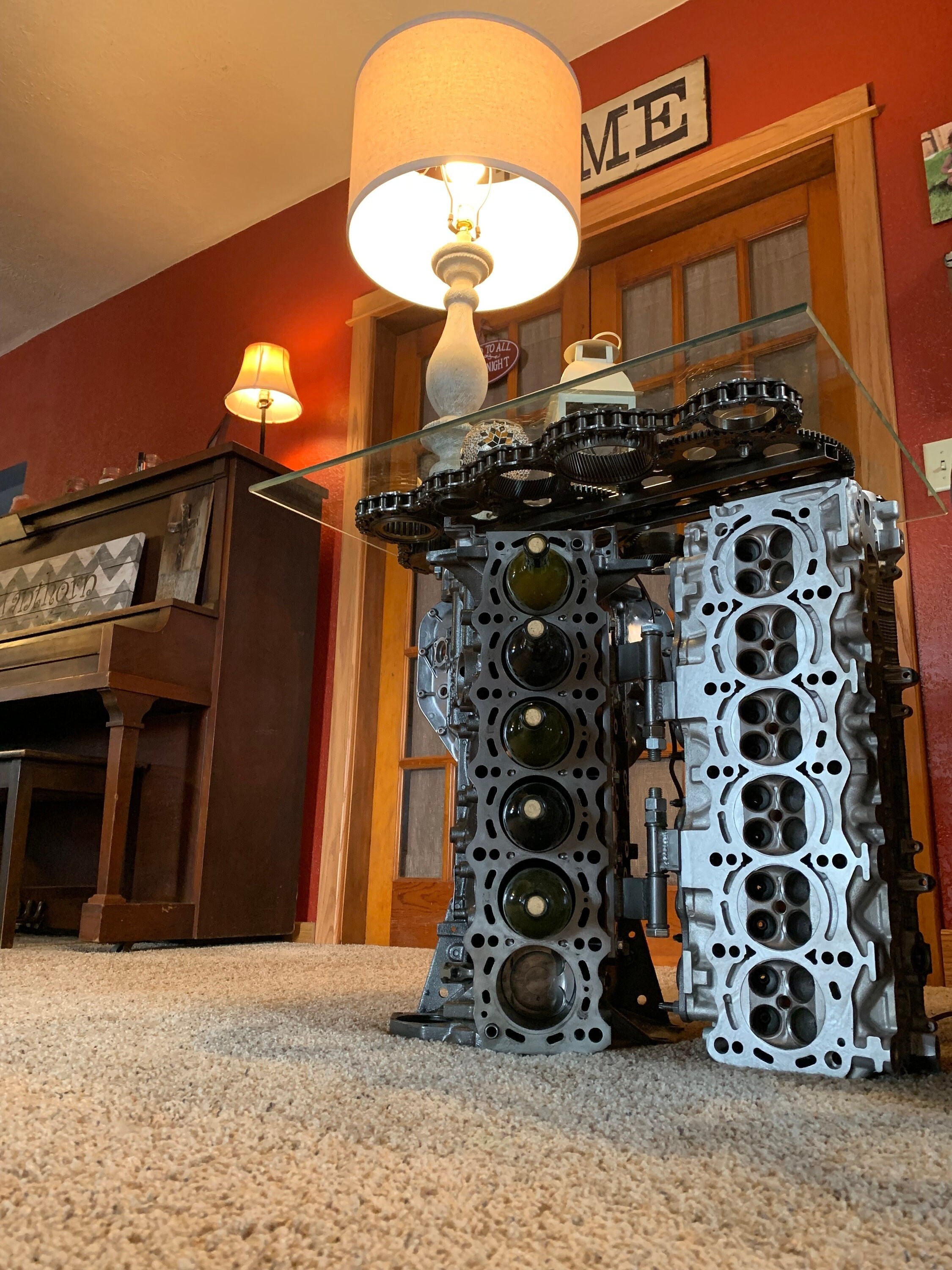 V8 Engine Block Table