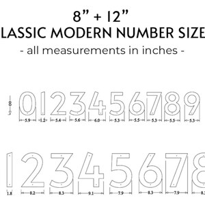 Classic Modern House Numbers 5 Inch 8 Inch or 12 Inch - Etsy