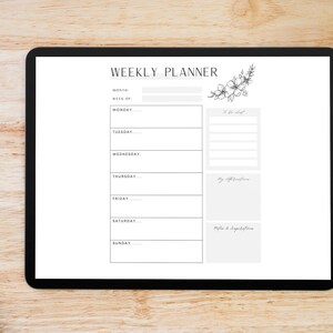 Weekly Planner Printable,fillable Planner,minimal Productive Planner ...