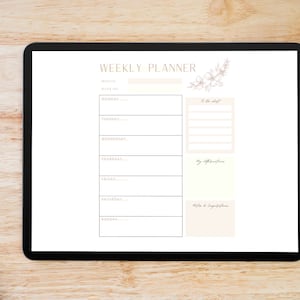 Weekly Planner Printable,fillable Planner,minimal Productive Planner ...