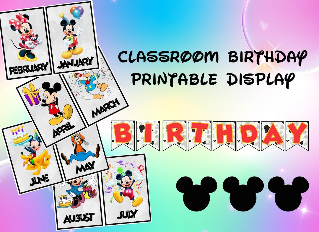 Disney Printable Birthday Posters for Classroom - Etsy