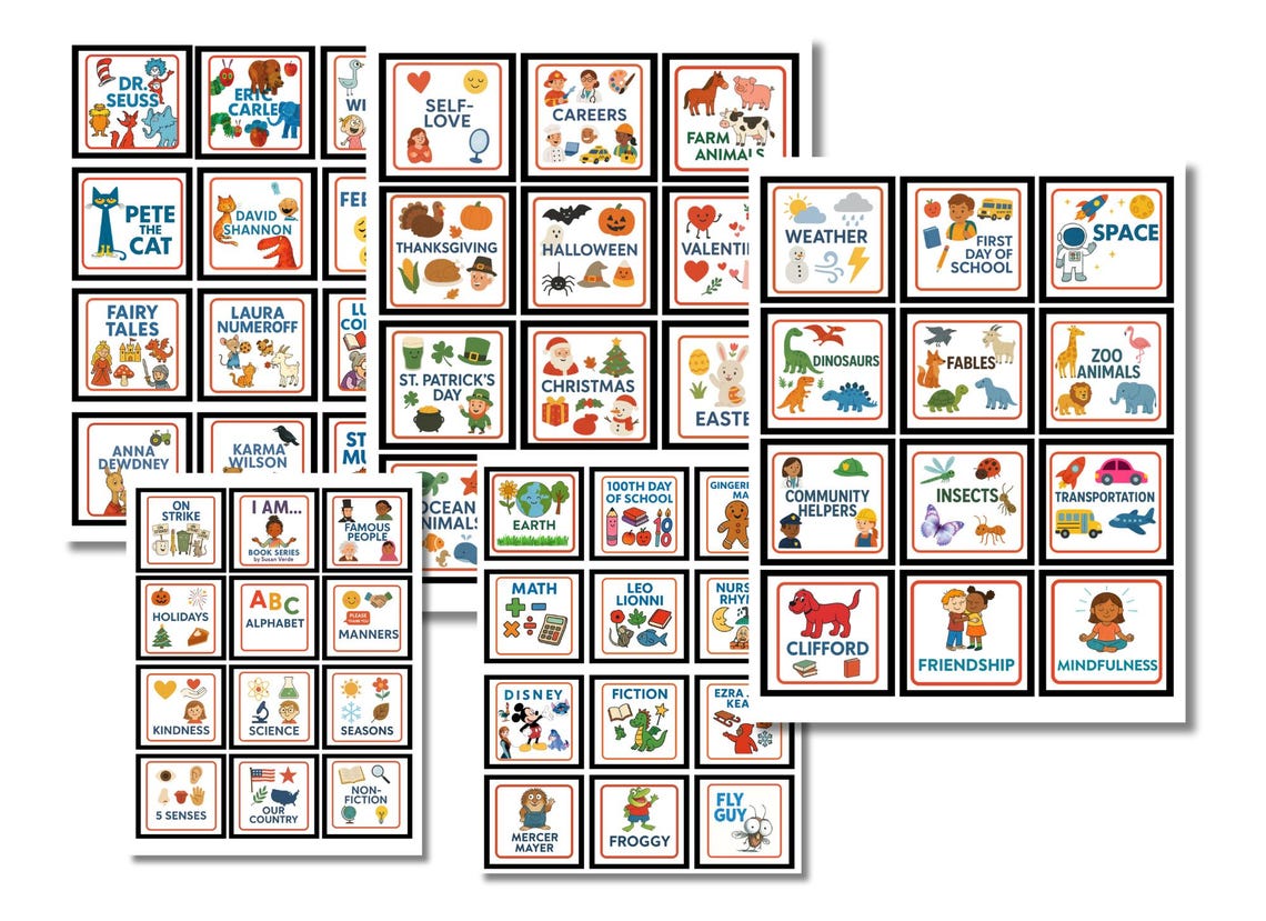 Classroom Book Bin Labels With Mini Labels for Books - Etsy