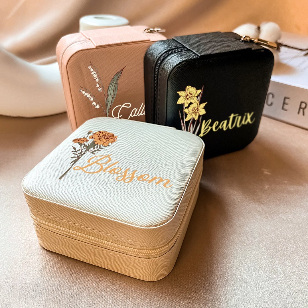Custom Flower Jewelry Box, Birth Flower Gifts, Minimalist Gifts for Her ...