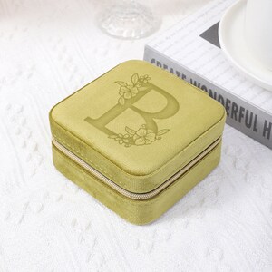 Personalized Initial Jewelry Box, Engraved Jewelry Case, Mothers Day ...