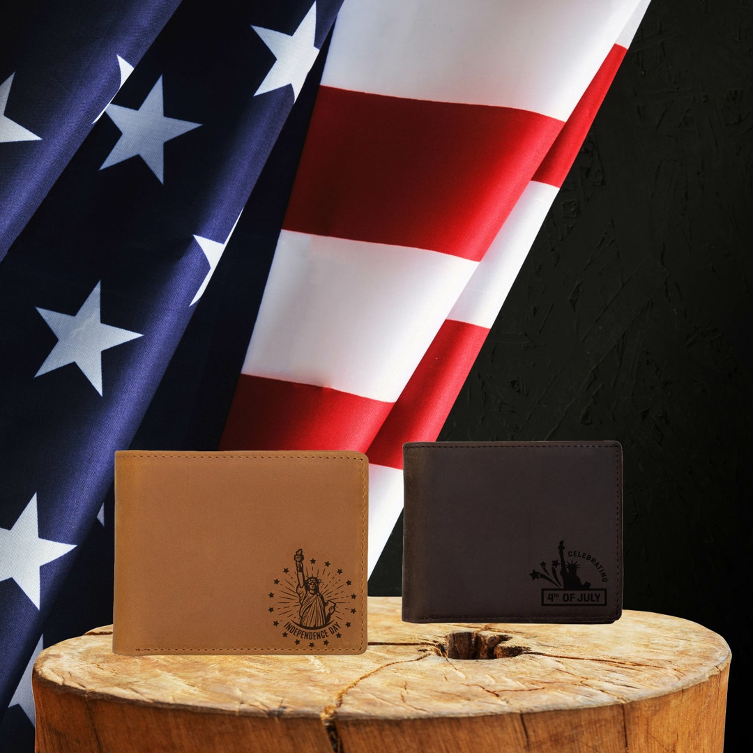 4th of July Wallet American Flag Leather Wallet Independence - Etsy