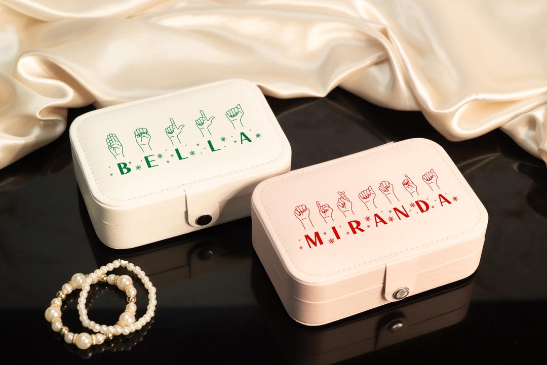 Personalized Hand Sign Language Jewelry Box, Custom ASL Gifts, Name ...