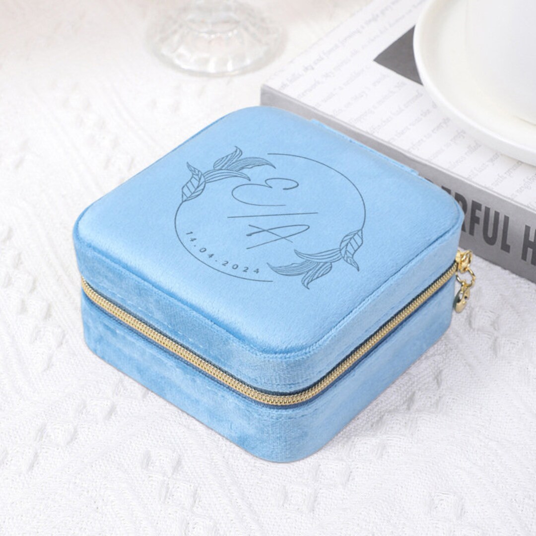 Velvet Initial Jewelry Box, Personalized Letters Jewelry Box, Mother's ...