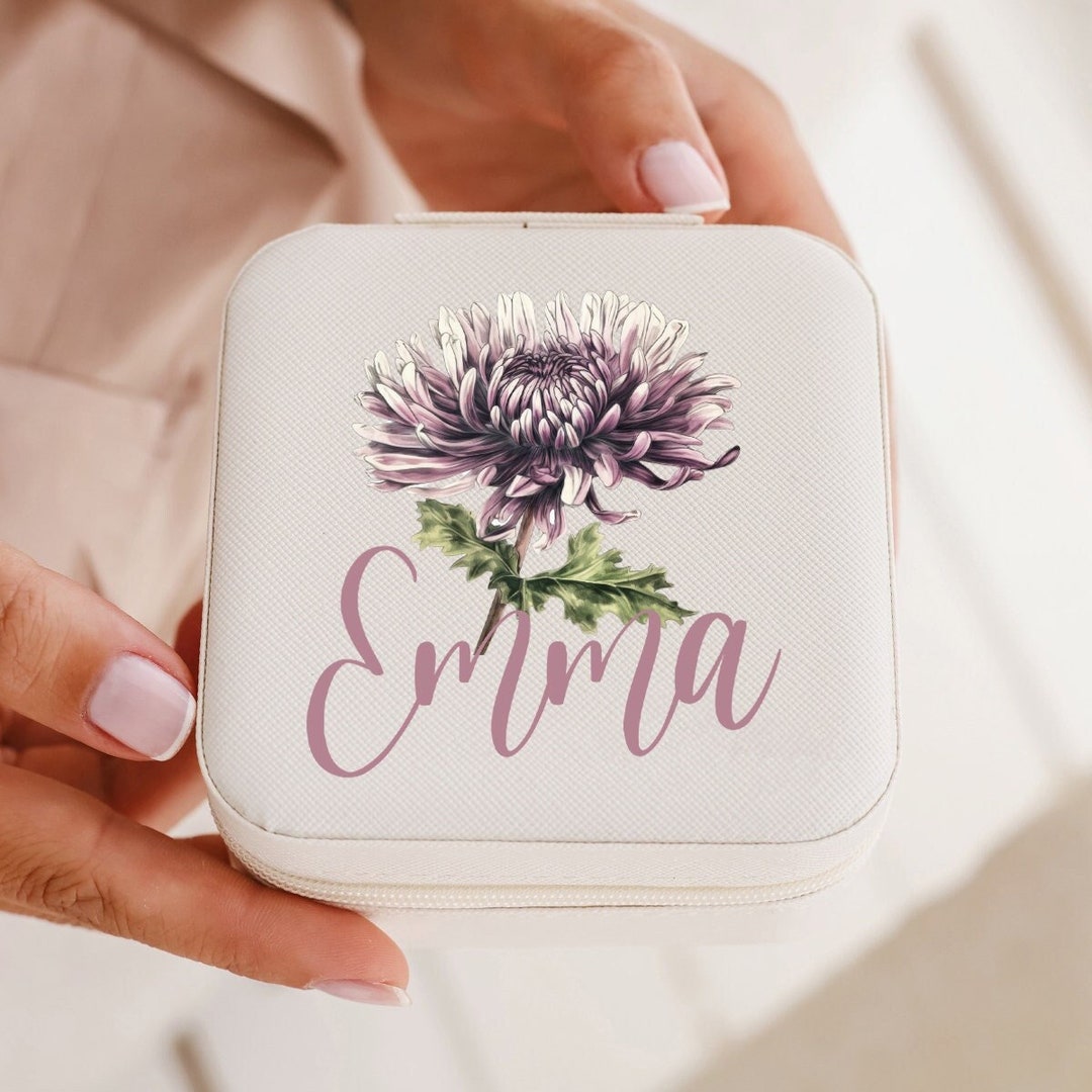 Birth Flower Jewelry Box, Birthday Gifts for Girlfriends, Christmas ...