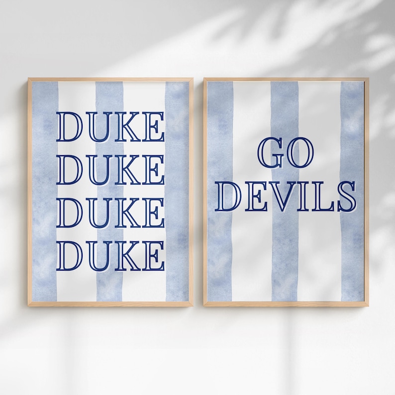 Duke Blue Devils Wall Art: Watercolor Style, College Dorm Decor ...