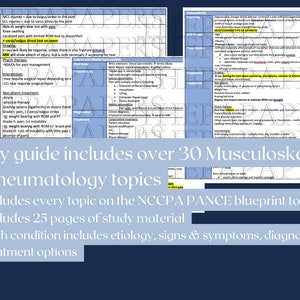 Musculoskeletal & Rheumatology Study Guide / Physician Assistant ...